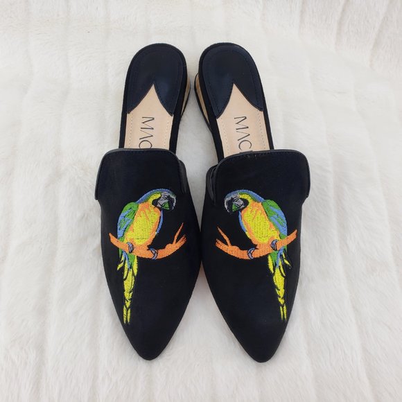 Mac J | Shoes | Blue Macaw Parrot Slip On Mules Clogs Slippers Wood ...